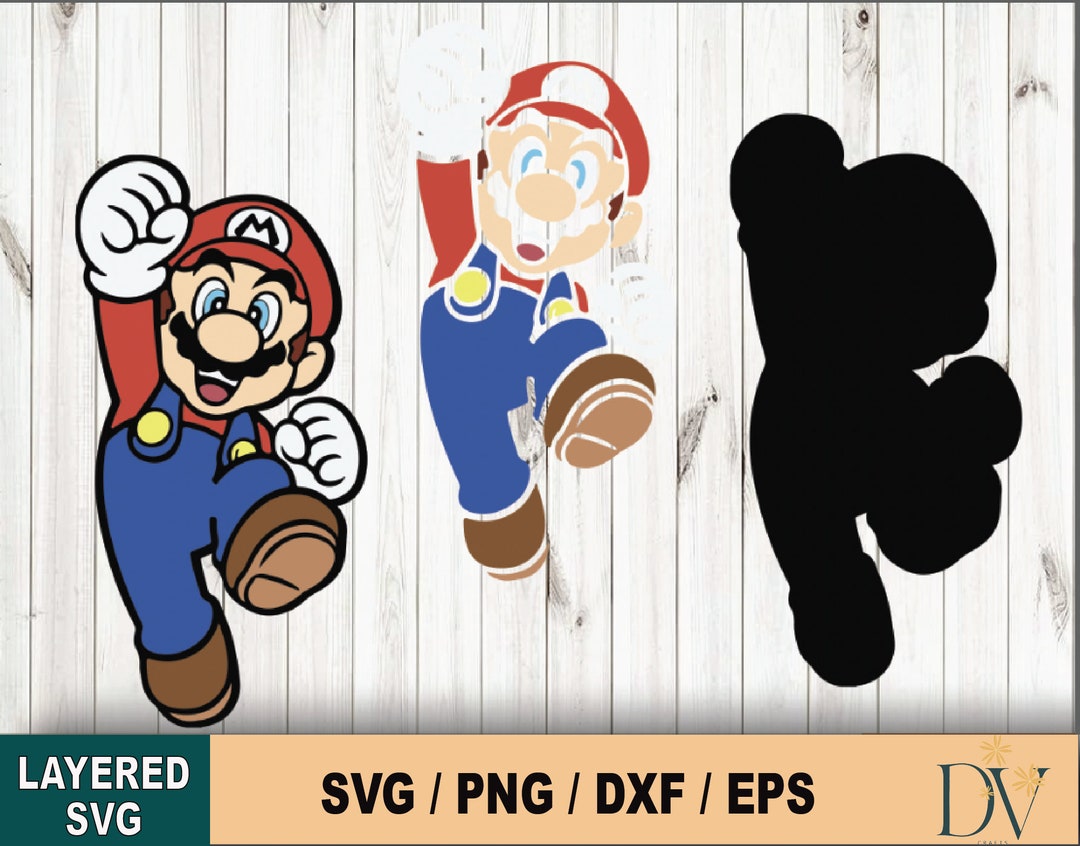 Super Mario SVG for Cricut and Sublimation Mario Layered Svg - Etsy