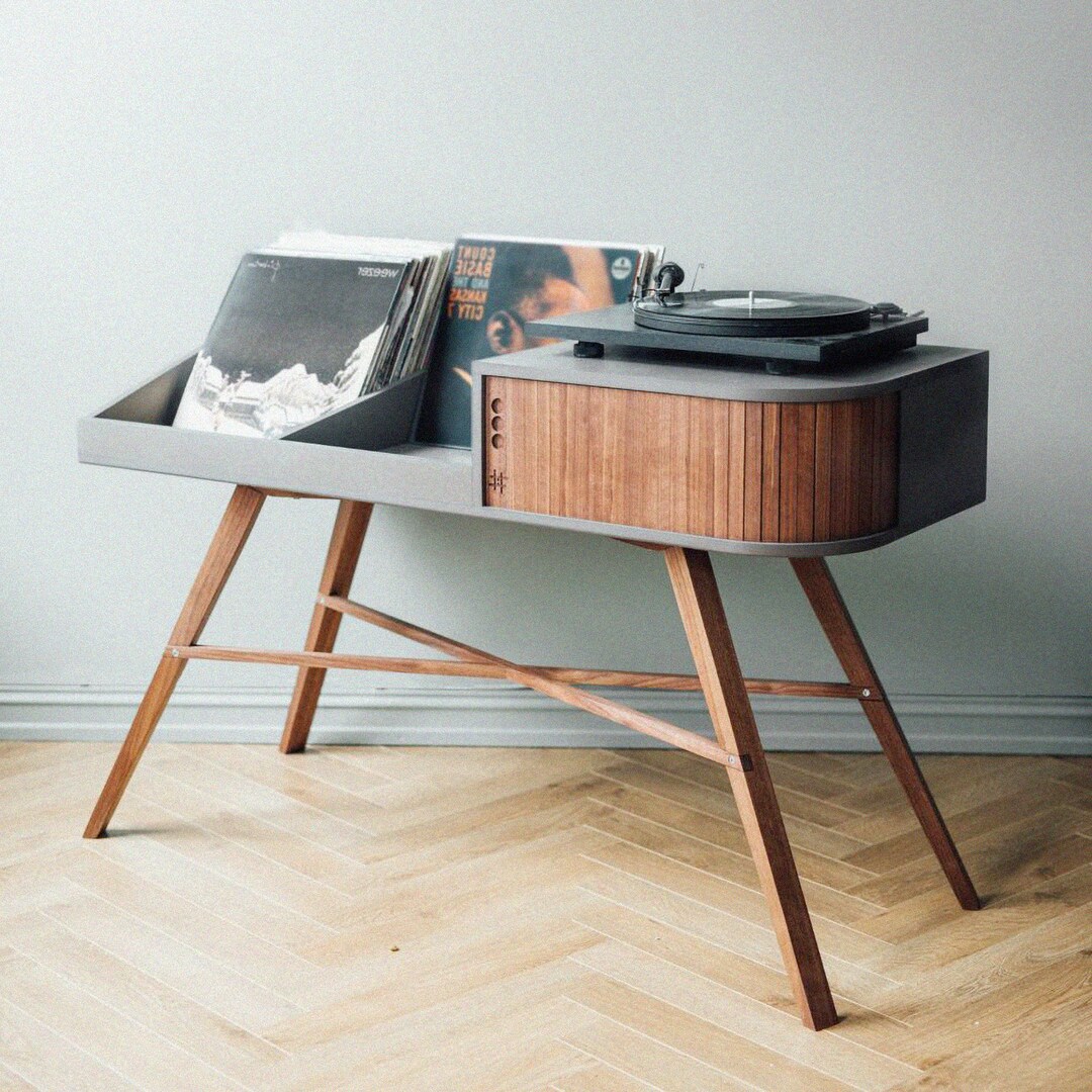 Record Holder, Record Player Table, Record Player Stand, Record Console ...