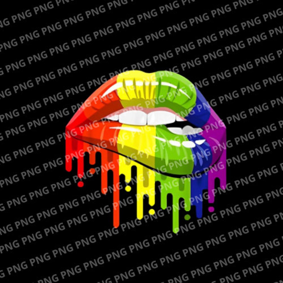 Lgbtq Lgbtq Flag Dripping Lips Psd Gay Pride Download Lgbt Etsy