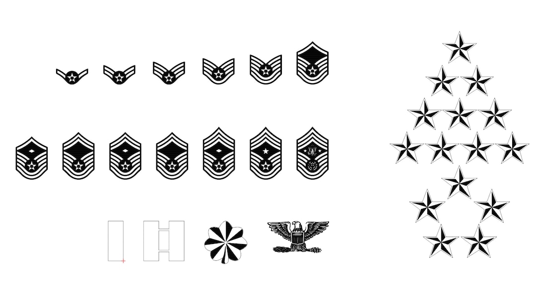 Air Force Rank SVG, DXF, and LBART Files - Etsy