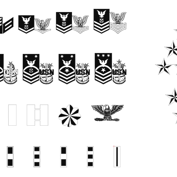 Navy Rank Svg - Etsy