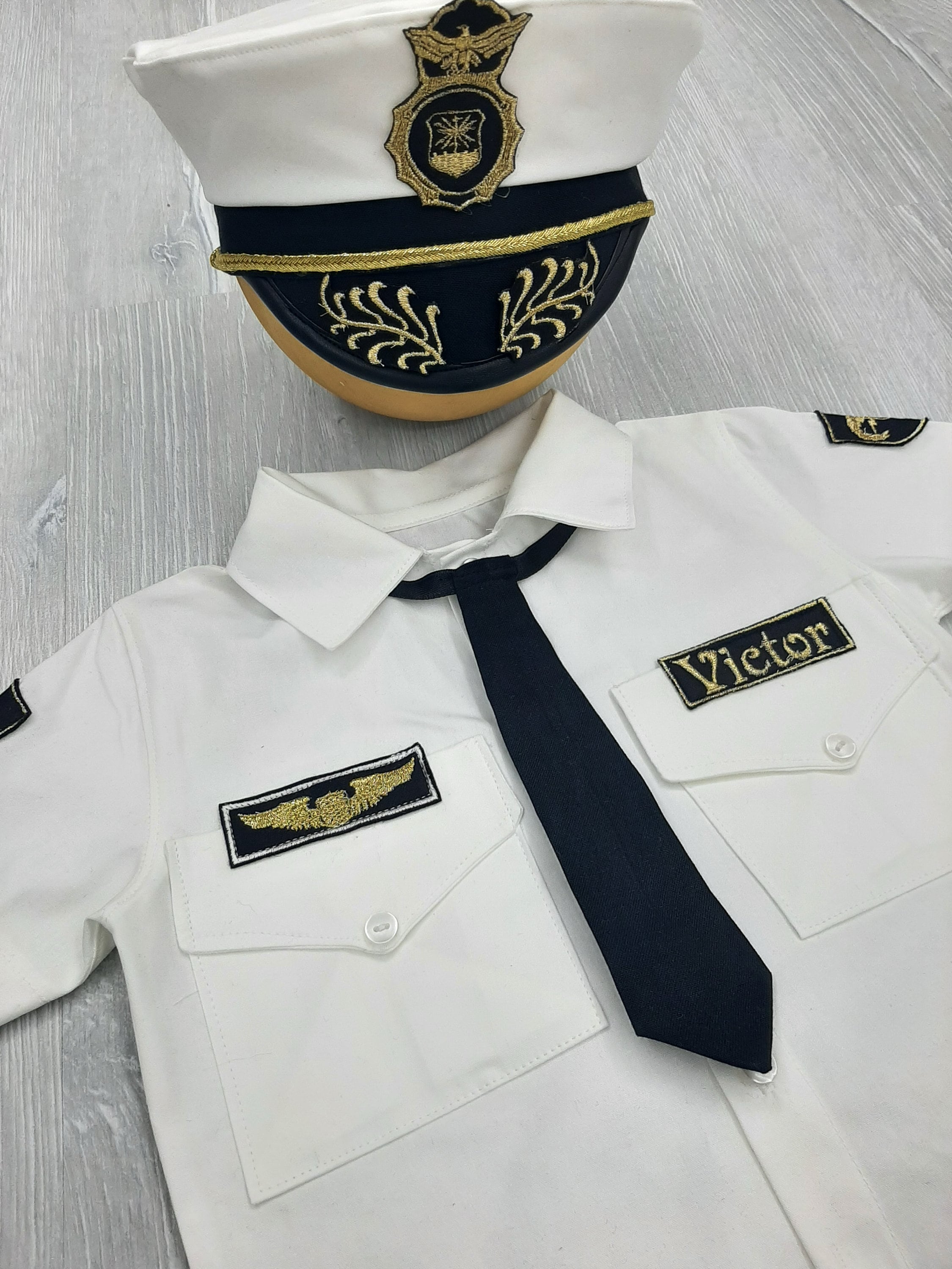 Personalized Kids Pilot Costume With Hat High-quality Fabric for ...