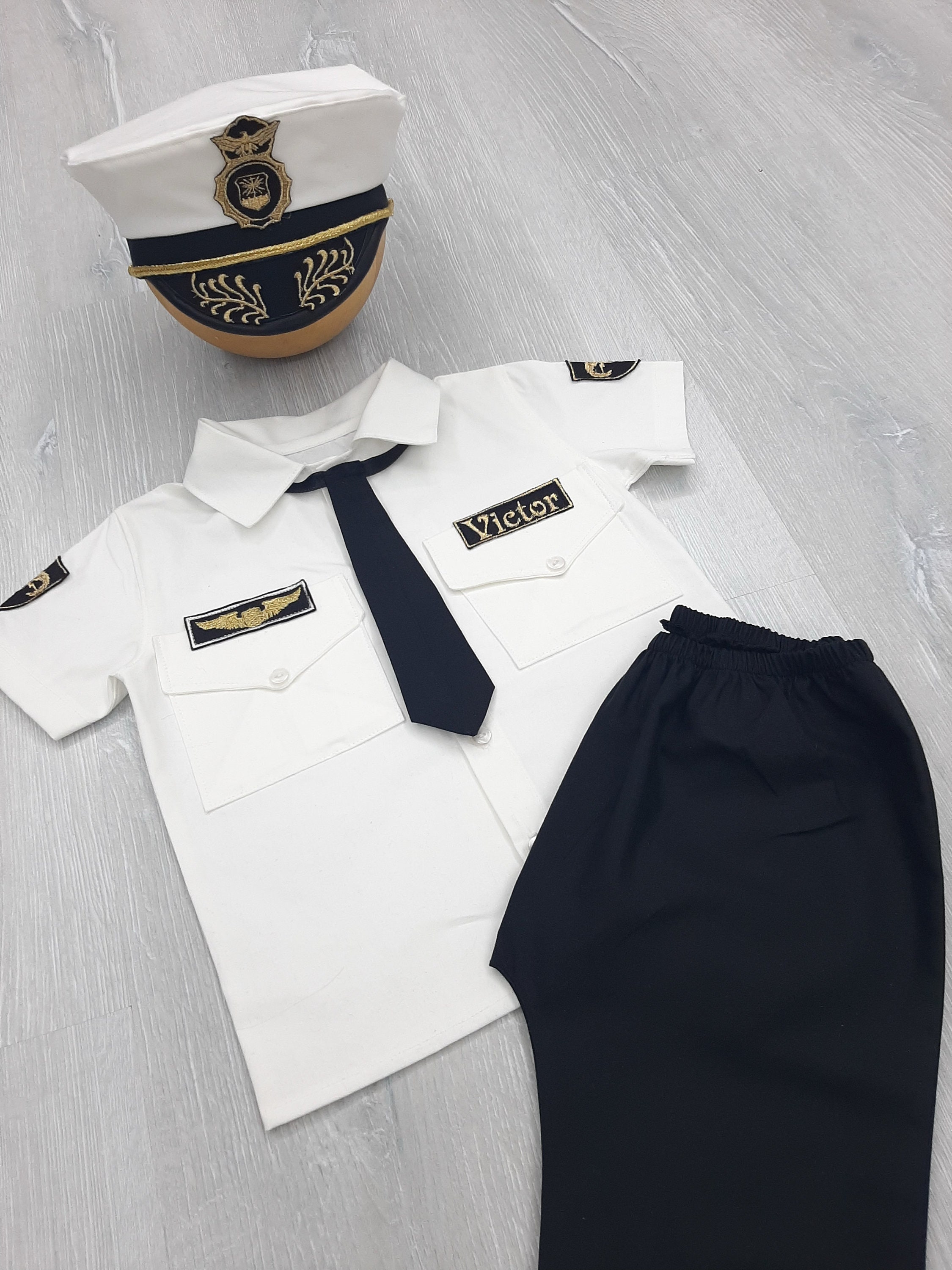 Personalized Kids Pilot Costume With Hat High-quality Fabric for ...