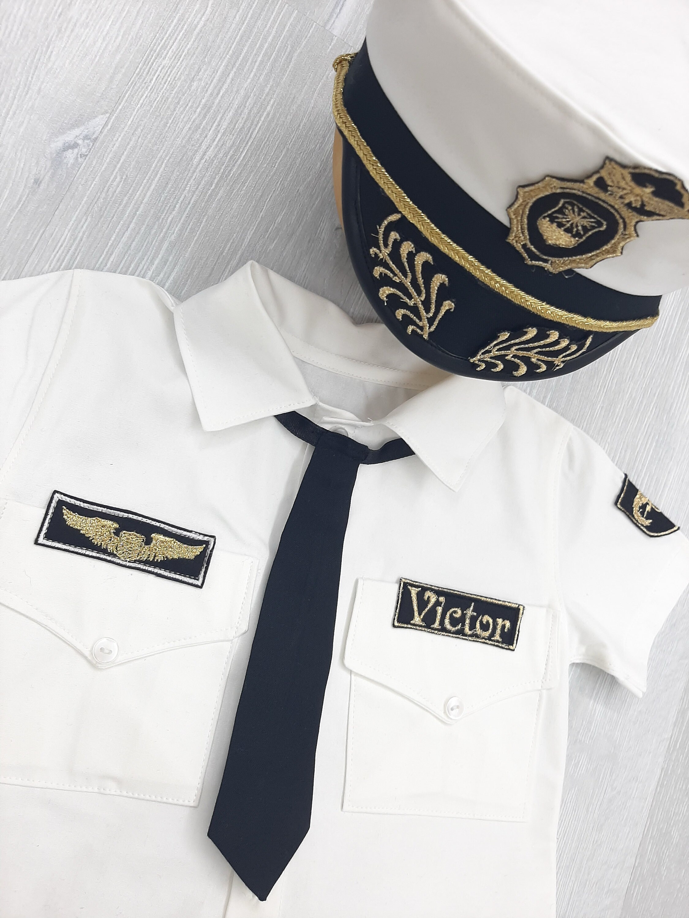 Personalized Kids Pilot Costume With Hat High-quality Fabric for ...