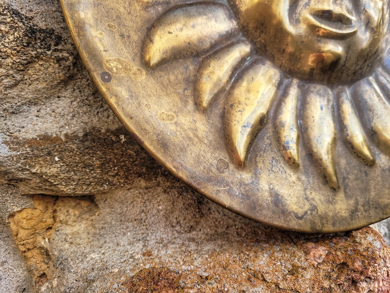 Brass Sun Plaque Summer Solstice Altar Decor Winter Solstice Decor ...