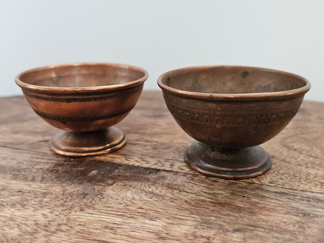 Pair of Copper Dishes to Use as Offering Bowls, Candle Dishes or ...