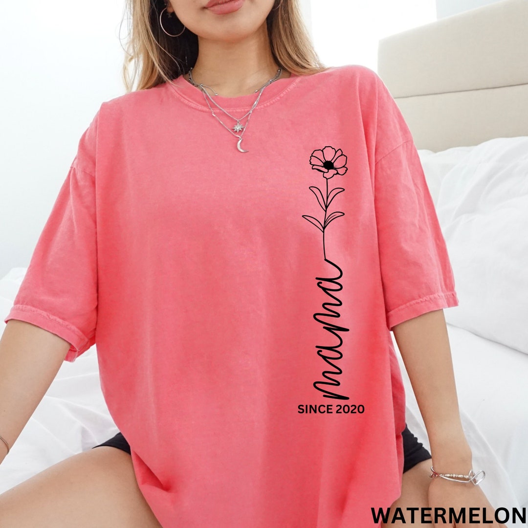 Custom Mama Birth Flower Shirt, Comfort Colors Shirt, Mama Wildflower ...