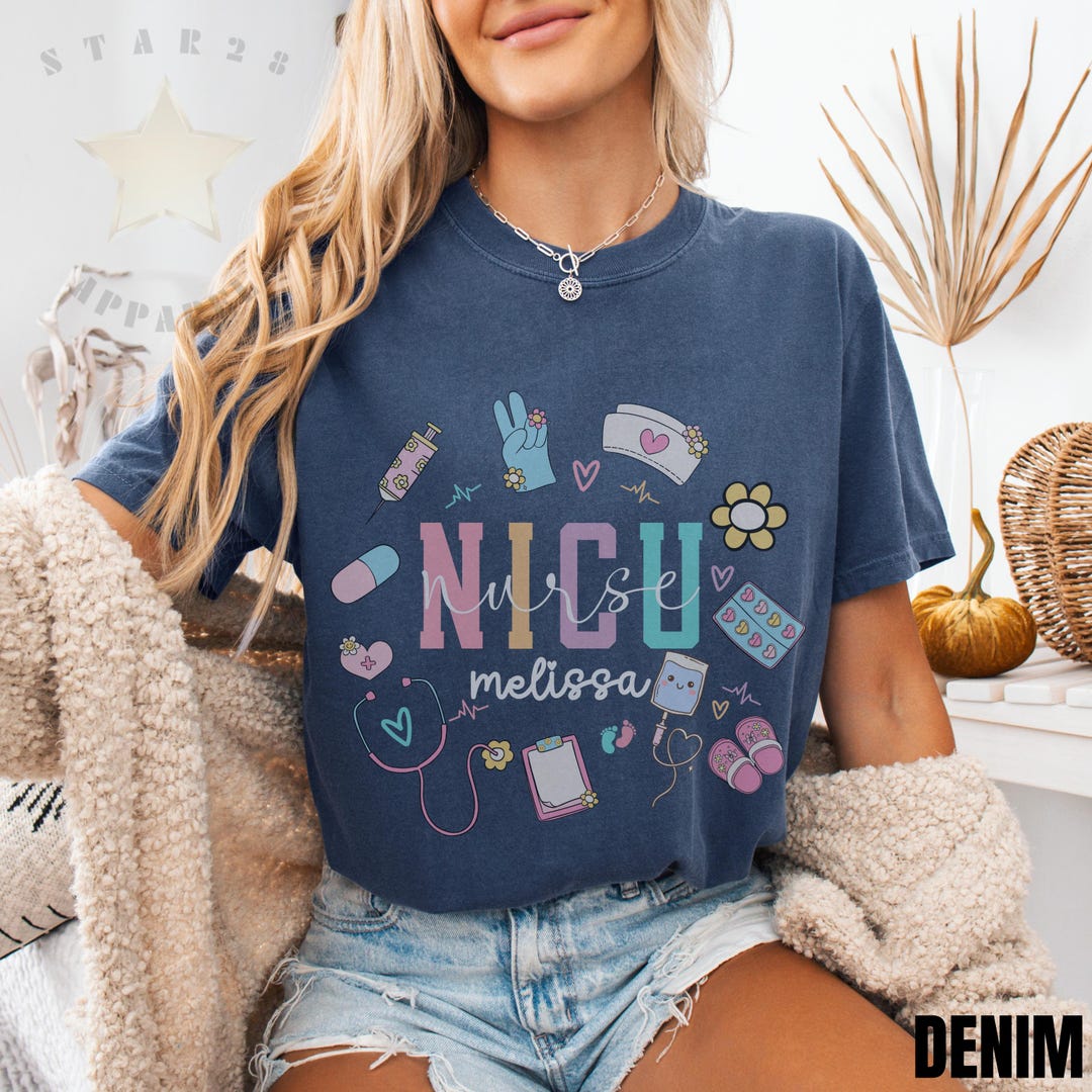 Personalized NICU Shirt, NICU Nurse Shirt, Comfort Colors Nurse Shirt ...