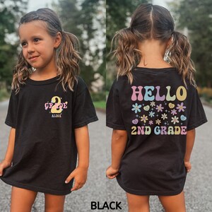 Kids Comfort Colors Custom 2nd Grade Shirt, Hello 2nd Grade Girl Shirt ...