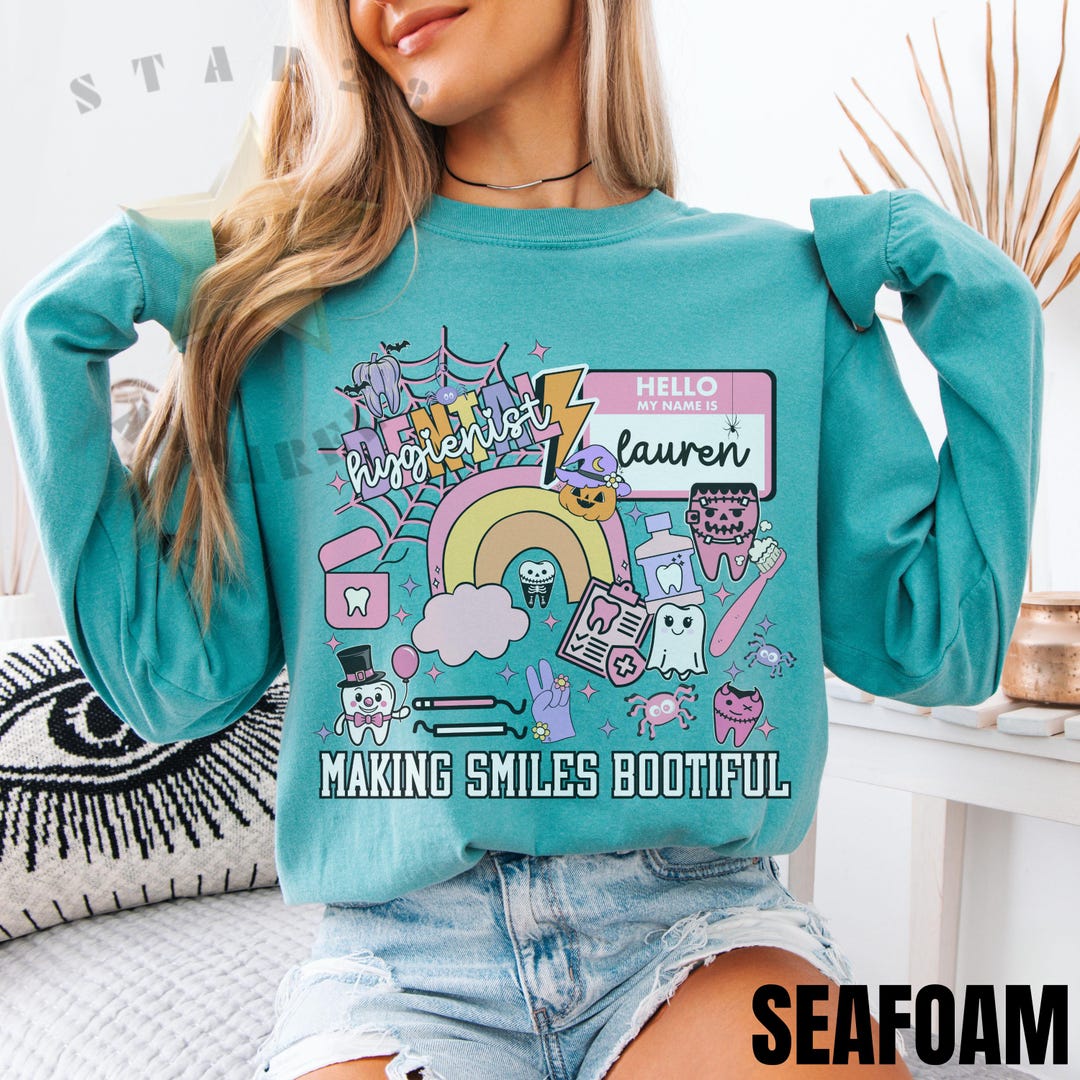 Making Smiles Bootiful Halloween Dental Hygienist Shirt Personalized ...