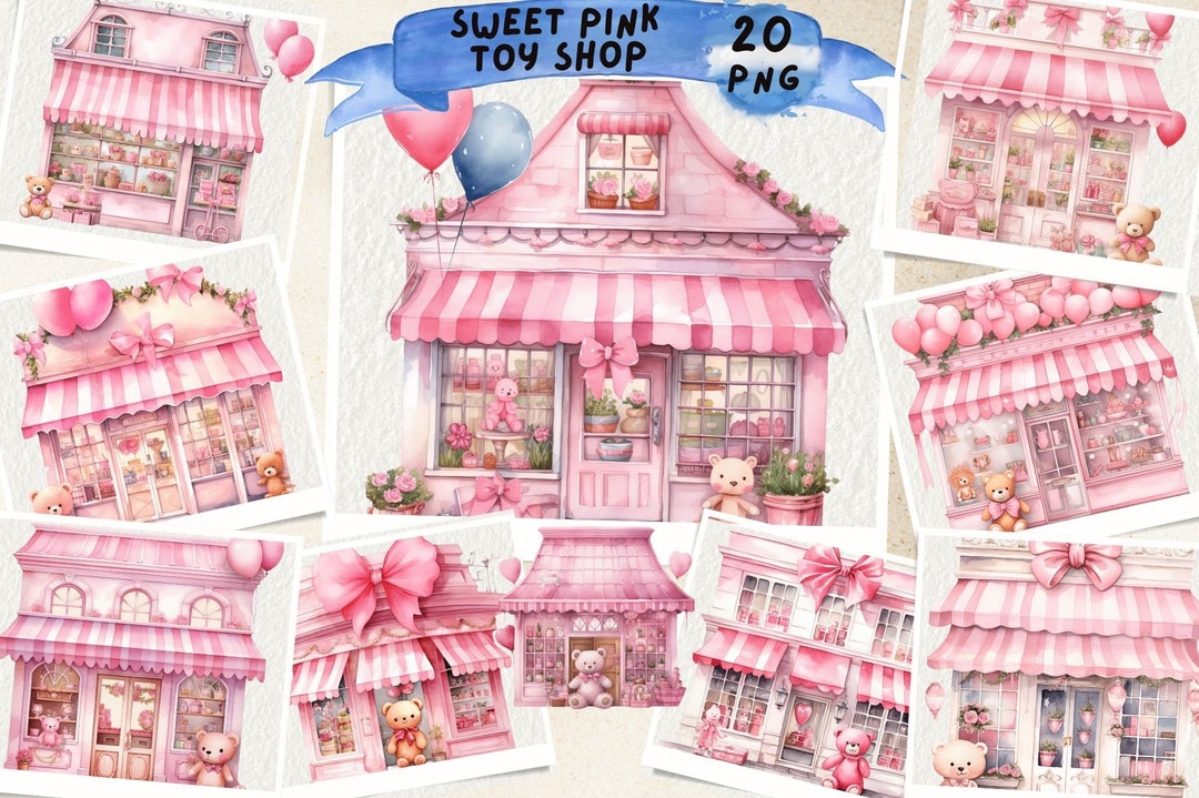 Cute Shop Clipart, Toys Shop Clipart, Magic Shop Clipart, Watercolor ...