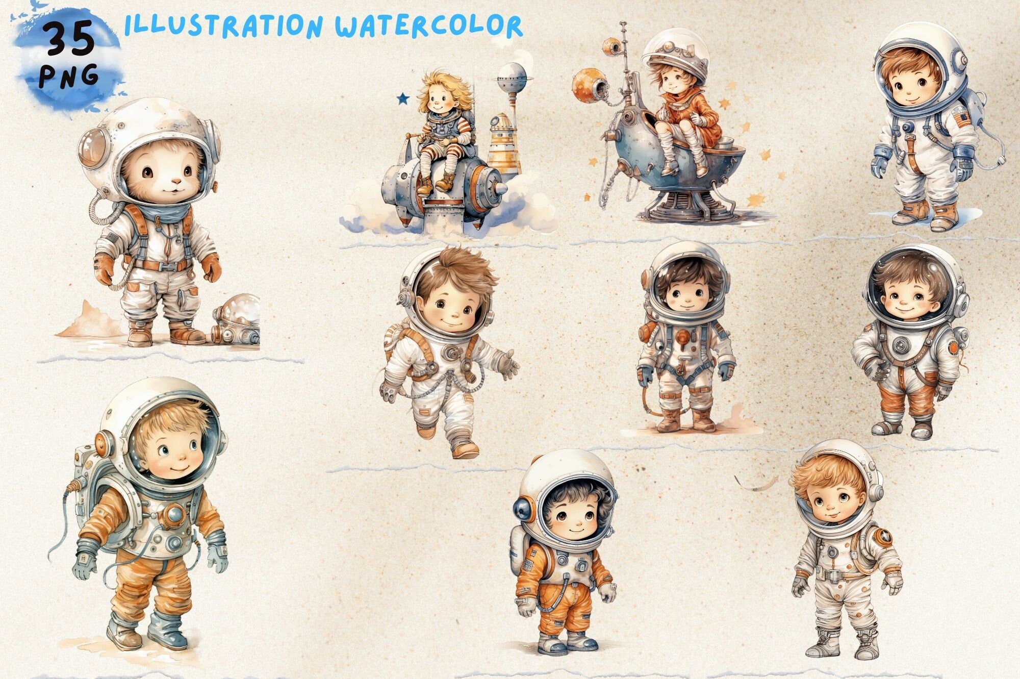 Astronaut Clipart, Astronaut Digital, Space Clipart, Nursery Decor ...