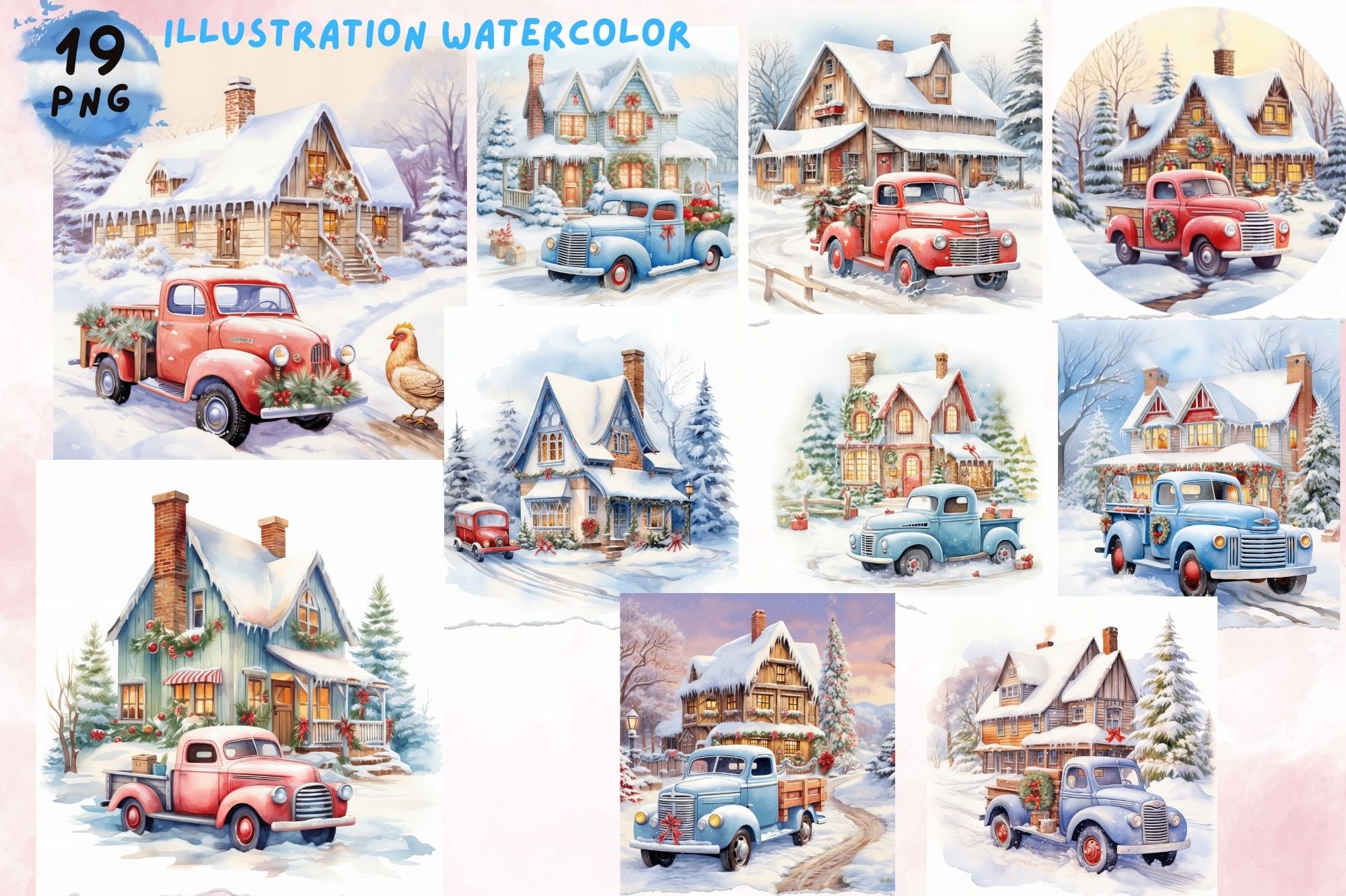 Christmas Clipart, Holiday Truck Farm Animals, Ornament Crafting, Farm ...