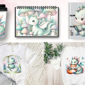 Cute Baby Dragon Watercolor Clipart, Baby Dragon Clipart, Baby Dragon ...