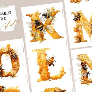 Honeybee Alphabets and Number, Bee Font, Bee Alphabet, Animal Font ...