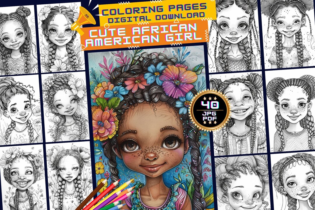 African American Girl Coloring Pages, Black Girl Magic Kids Coloring ...