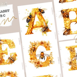 Honeybee Alphabets and Number, Bee Font, Bee Alphabet, Animal Font ...