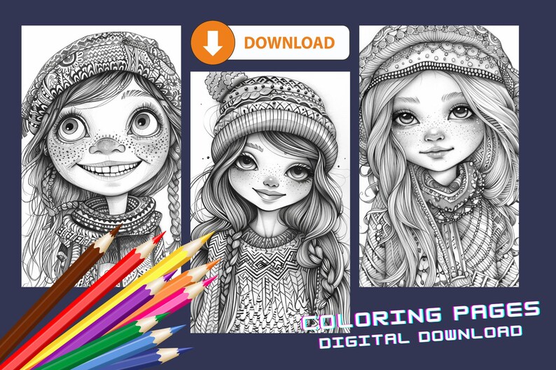 Cute Boho Girl Coloring Pages, Hippie Girl Floral Printable Coloring ...