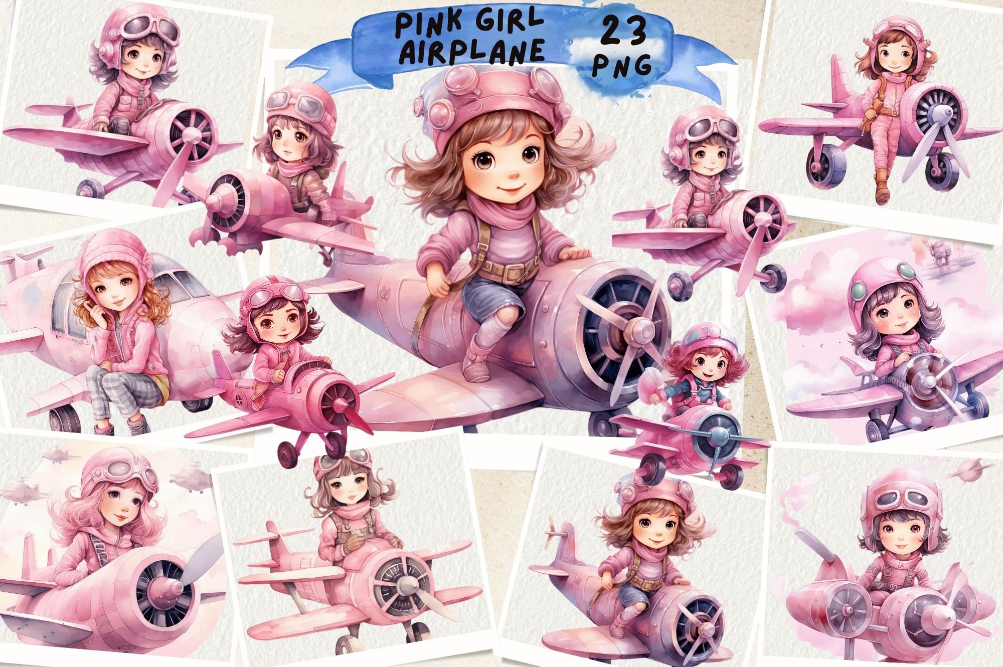 Pink Pilot Clipart Watercolor, Pink Pilot Helicopter, Girl Pilot ...