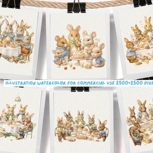 Easter Bunny Watercolor Clipart, Bunny Food, Bunny Party, Baby Easter ...