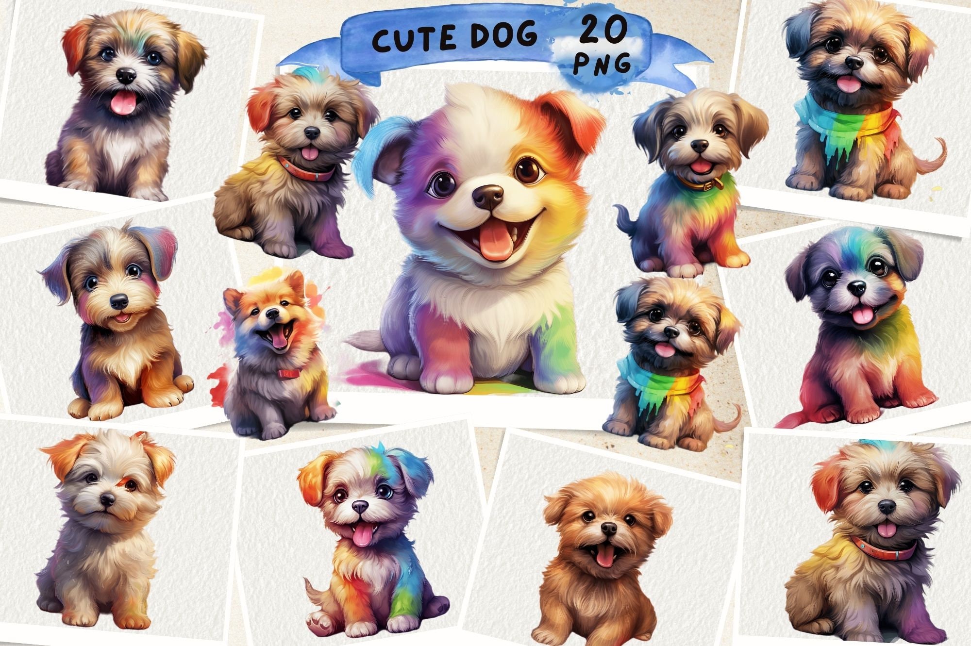 Watercolor Puppies Clipart, , Puppy Png Bundle, Puppies Clipart Bundle ...