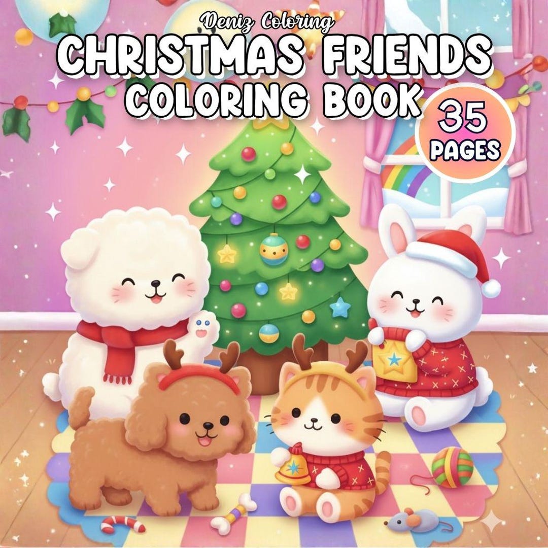 Cozy Christmas Friends Coloring Book - Festive Printable Pages ...