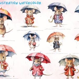 Little Mouse Under the Rain Clipart, Mouse Clipart, Single Clipart ...