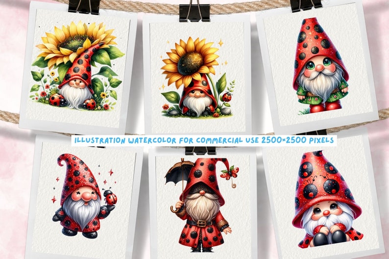 Cute Ladybug Gnomes Clipart, Spring Gnome, Love Bug, Valentine ...