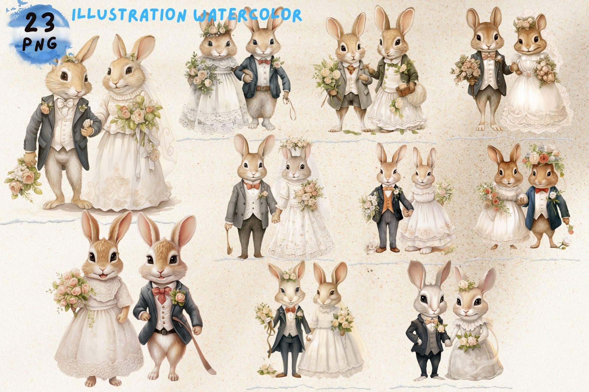 Rabbit Wedding Clipart Love Bunnies Clipart Valentines Day - Etsy
