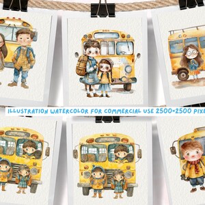 Girl and Boy Bus School Clipart, Back to School, School Bus, Study Girl ...
