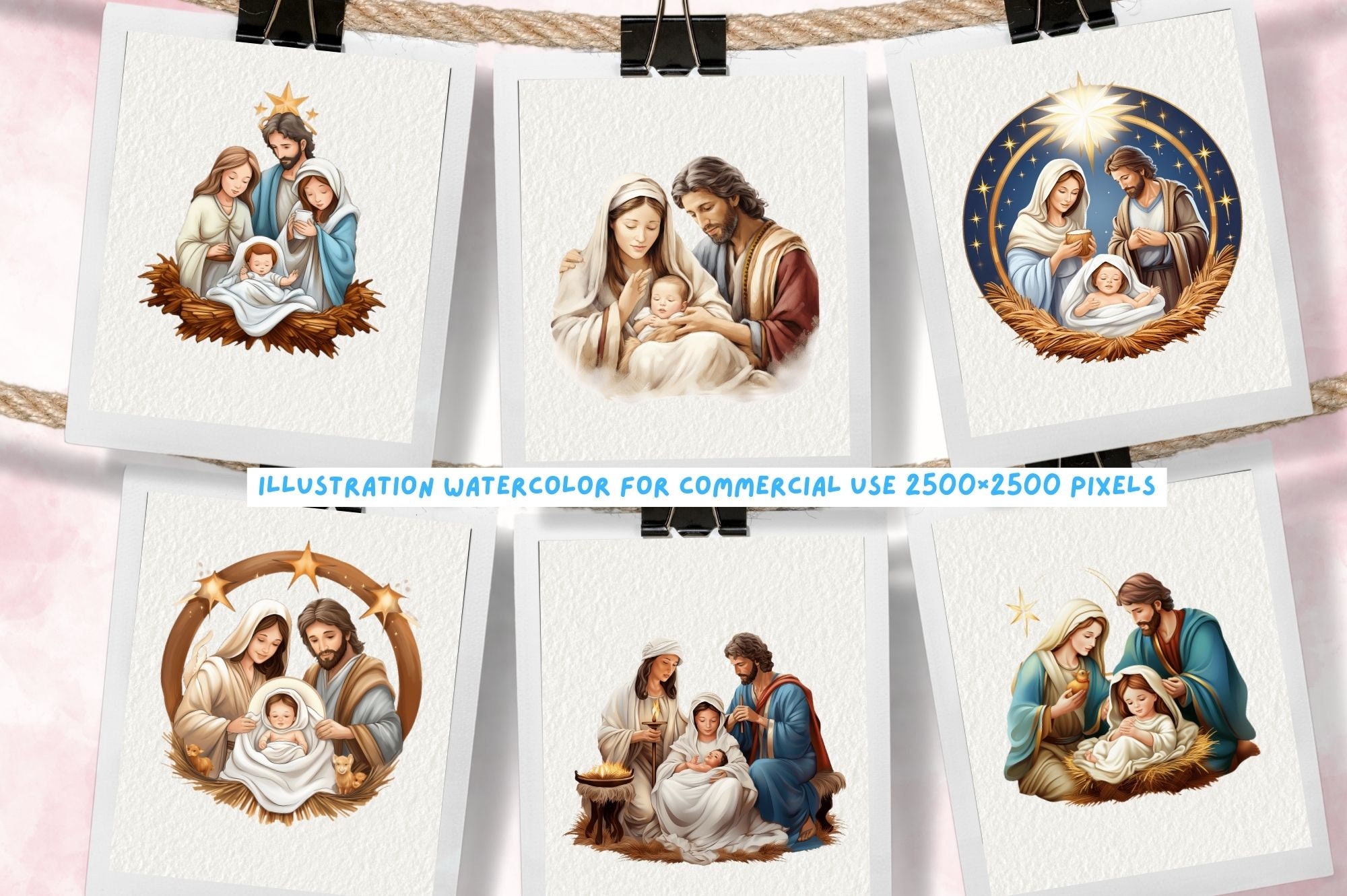 Watercolor Nativity Scene Clipart Christmas Nativity Clipart - Etsy