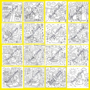 Cozy Muslim Girl Coloring Book for Kids – Modest Outfits, Hijab Fashion ...