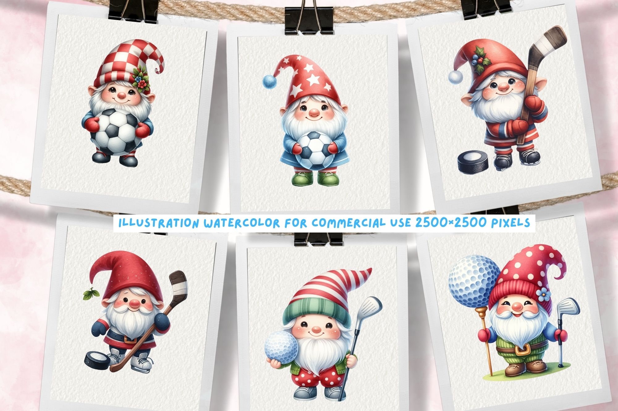 Sports Gnomes Clipart, Game Day, Sports Sublimate, Baseball, Basketball ...