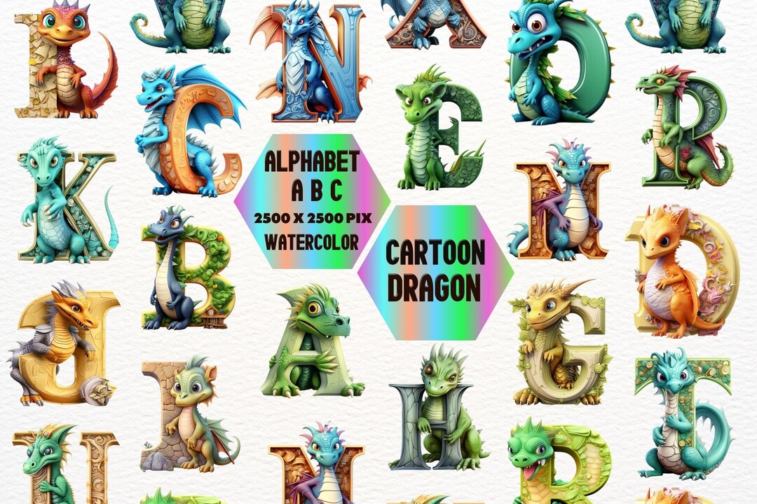 Dragon Children's Fairy Letters Clipart, Fantasy Dragon, Alphabet ...