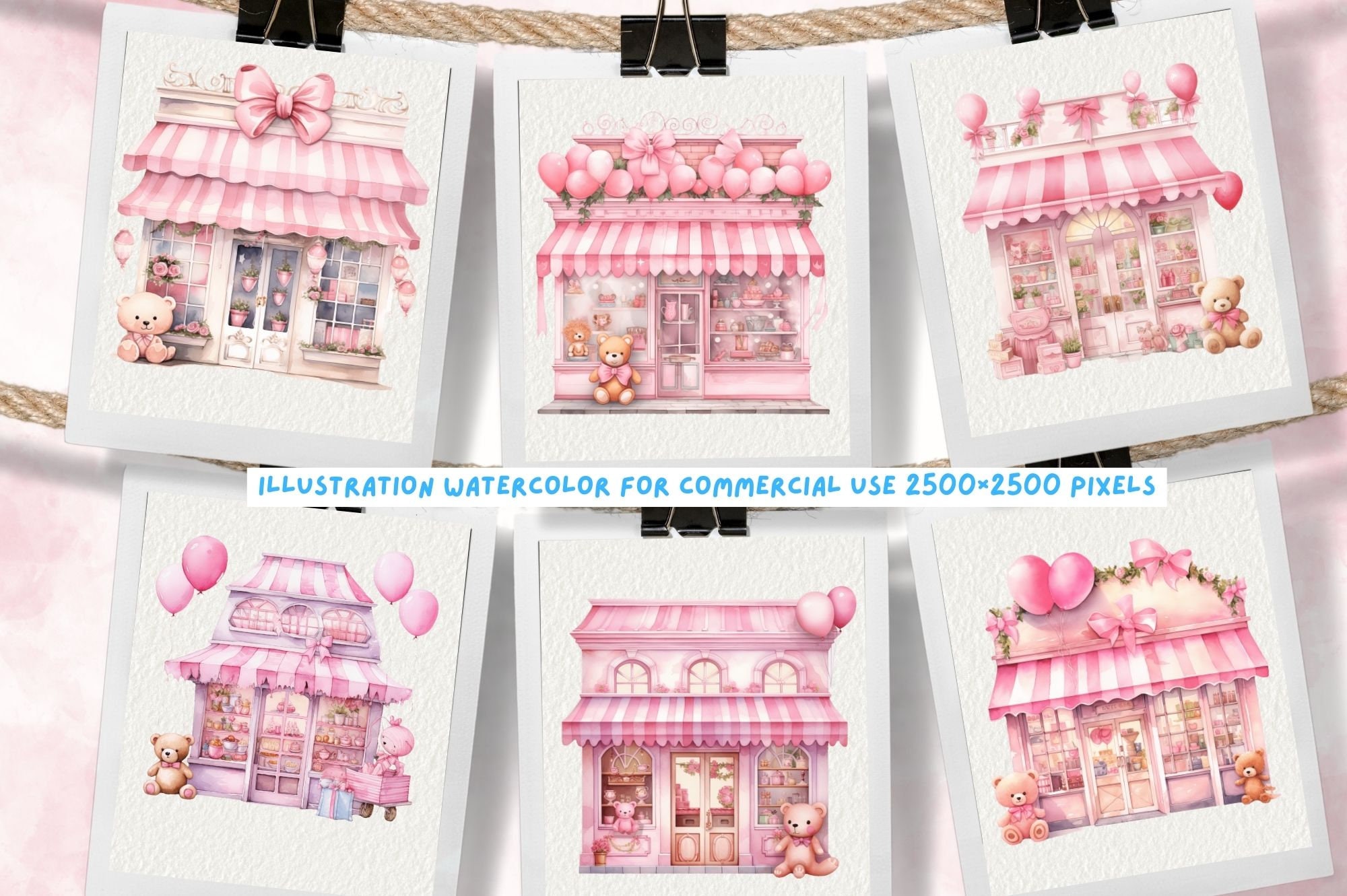 Cute Shop Clipart, Toys Shop Clipart, Magic Shop Clipart, Watercolor ...