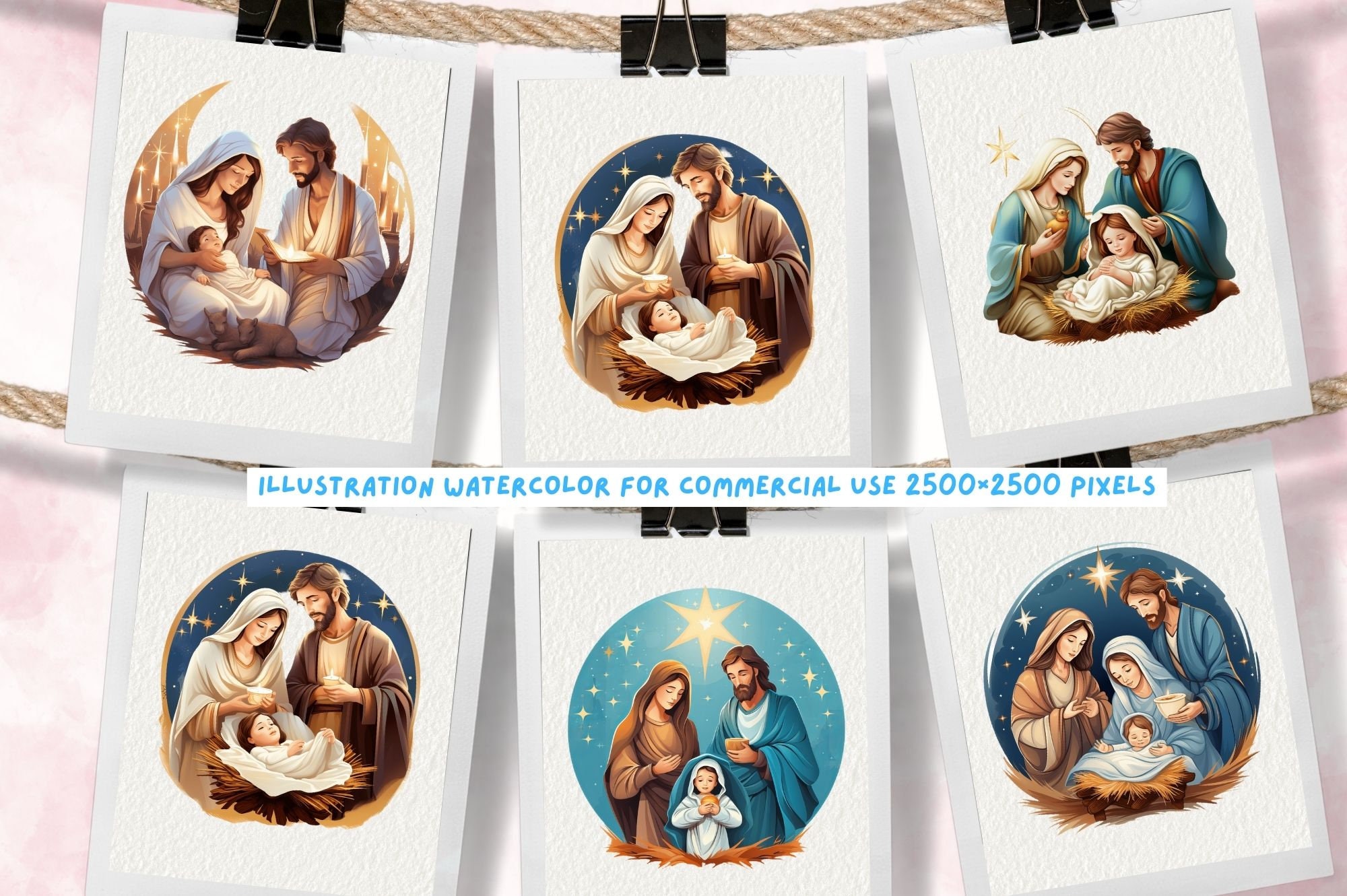 Watercolor Nativity Scene Clipart Christmas Nativity Clipart - Etsy