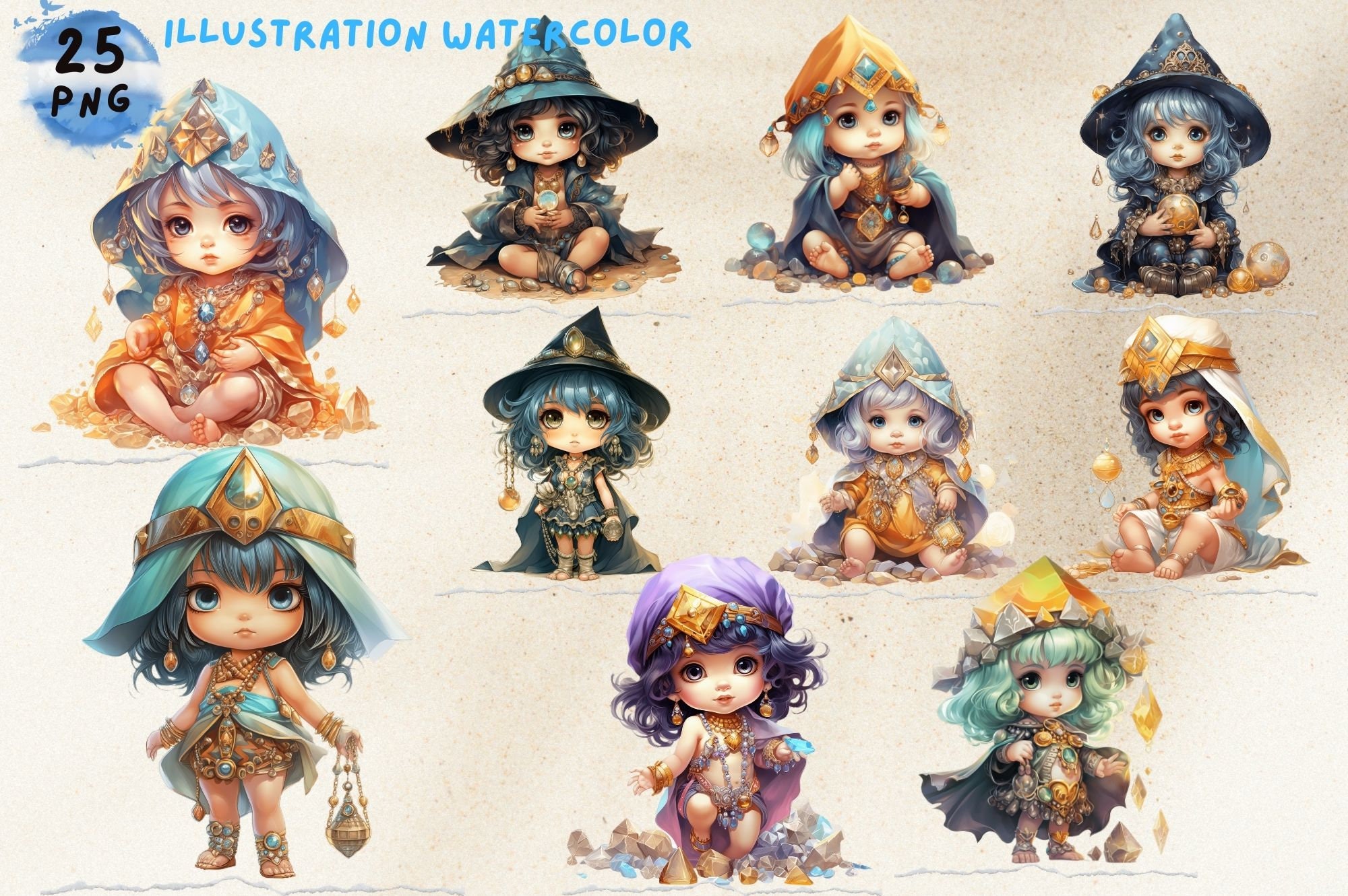 Little Girls Halloween Clipart Cute Portrait Witch Graphics - Etsy