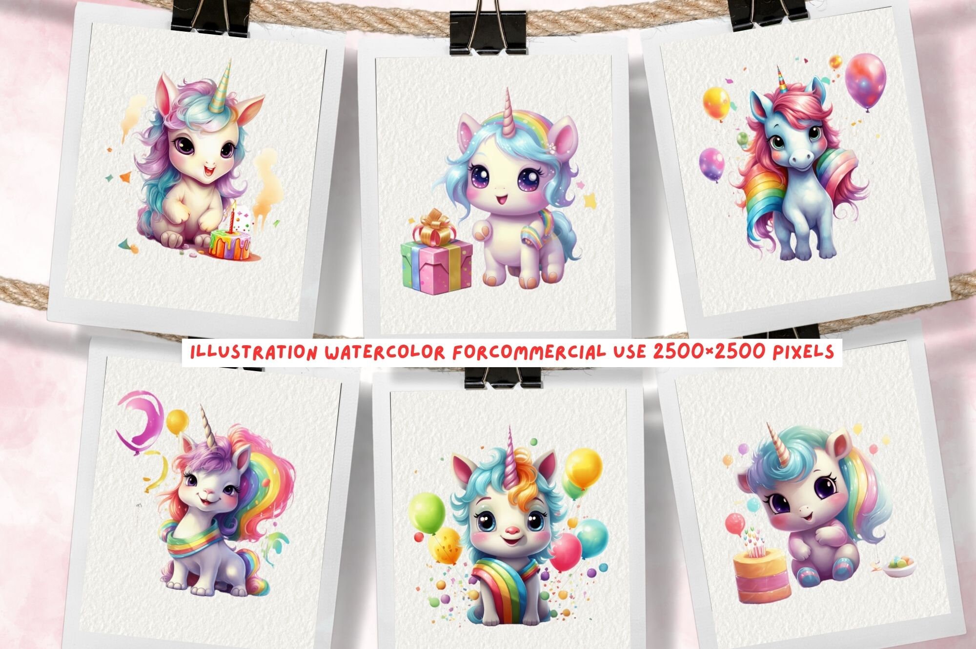 Unicorn Watercolor Clipart, Cute Unicorn, Unicorn Birthday Clipart ...