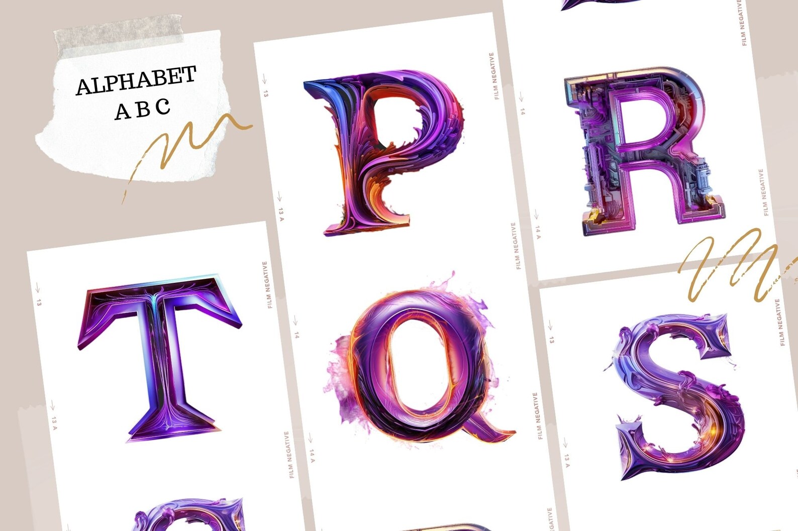 Light Purple Colorful Alphabet Clipart, Bright Pink Blue Purple Alcohol ...
