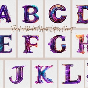 Light Purple Colorful Alphabet Clipart, Bright Pink Blue Purple Alcohol ...