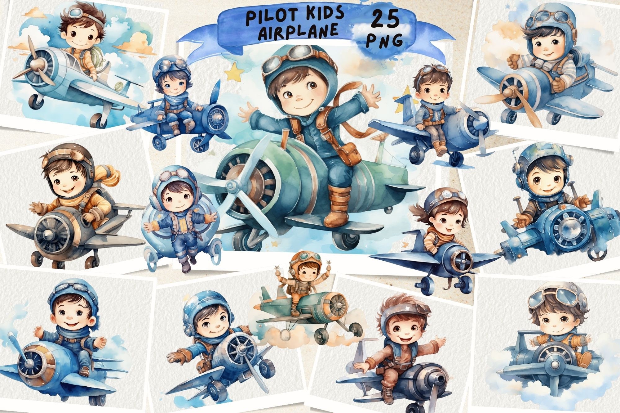 Little Aviator Clipart, Airplane Clipart, Pilot Clipart, Air Transport ...