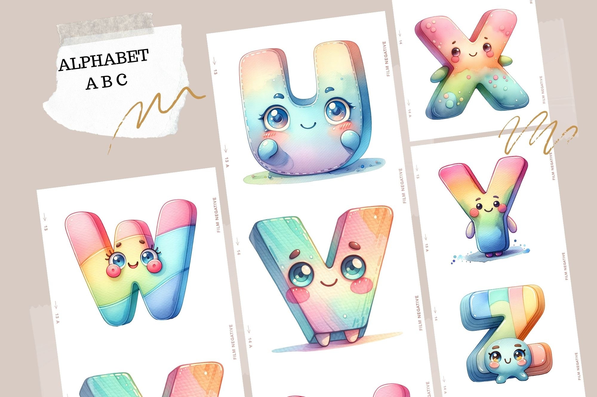 Cartoon Funny Kids Alphabet Clipart, Funny Font Png, Cute Funny Letters ...