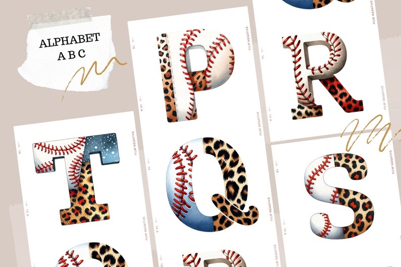 Baseball Leopard Alphabet Letters, Baseball Alphabet, Alphabet ...