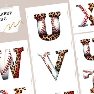 Baseball Leopard Alphabet Letters, Baseball Alphabet, Alphabet ...