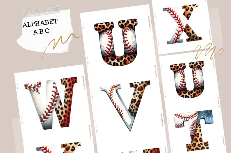 Baseball Leopard Alphabet Letters, Baseball Alphabet, Alphabet ...
