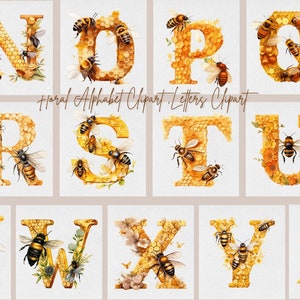 Honeybee Alphabets and Number, Bee Font, Bee Alphabet, Animal Font ...