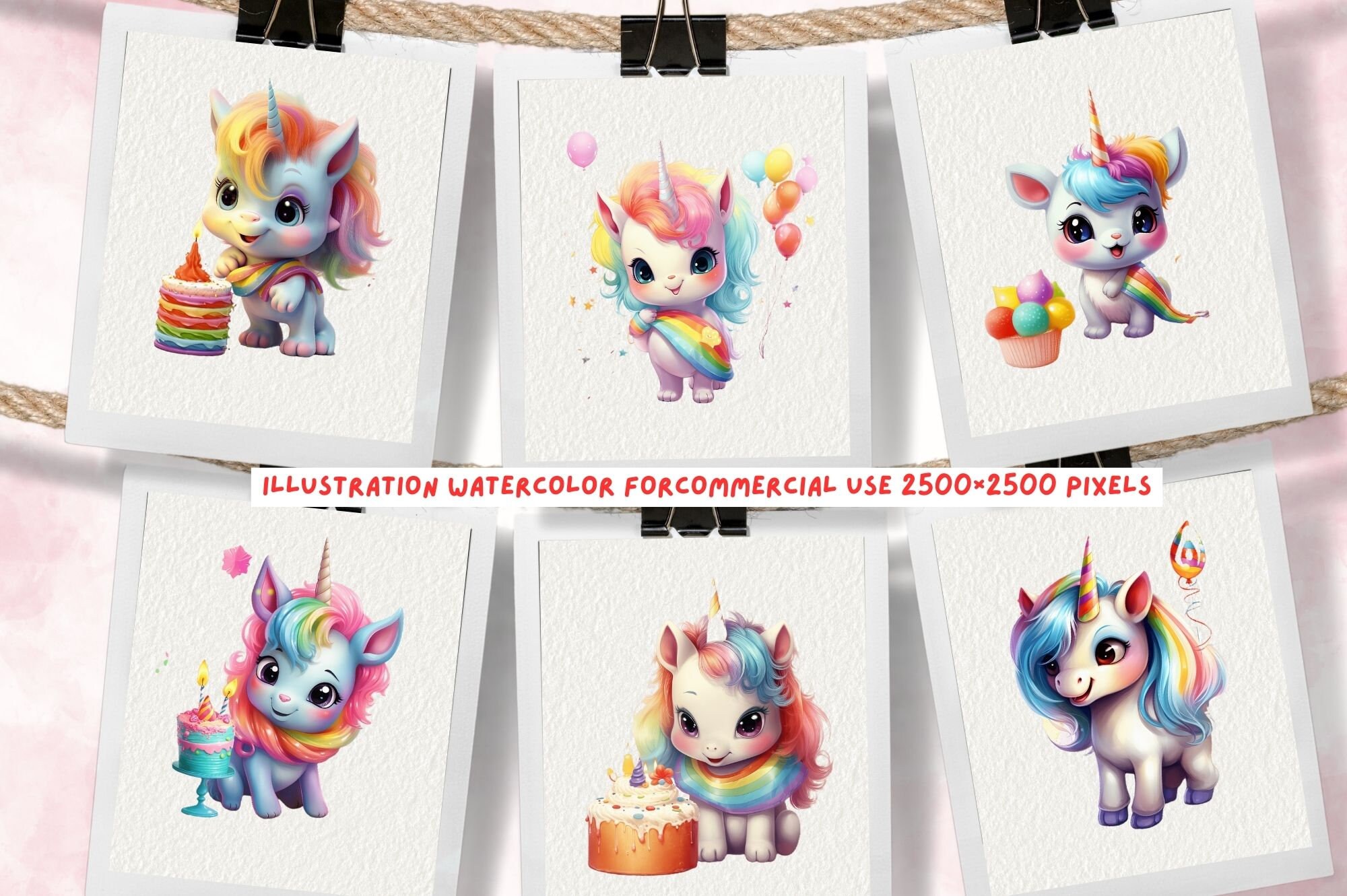 Unicorn Watercolor Clipart, Cute Unicorn, Unicorn Birthday Clipart ...