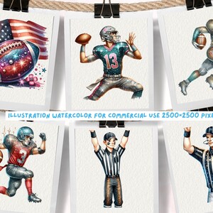 American Football Watercolor Clipart, Cute Sports Illustrations ...