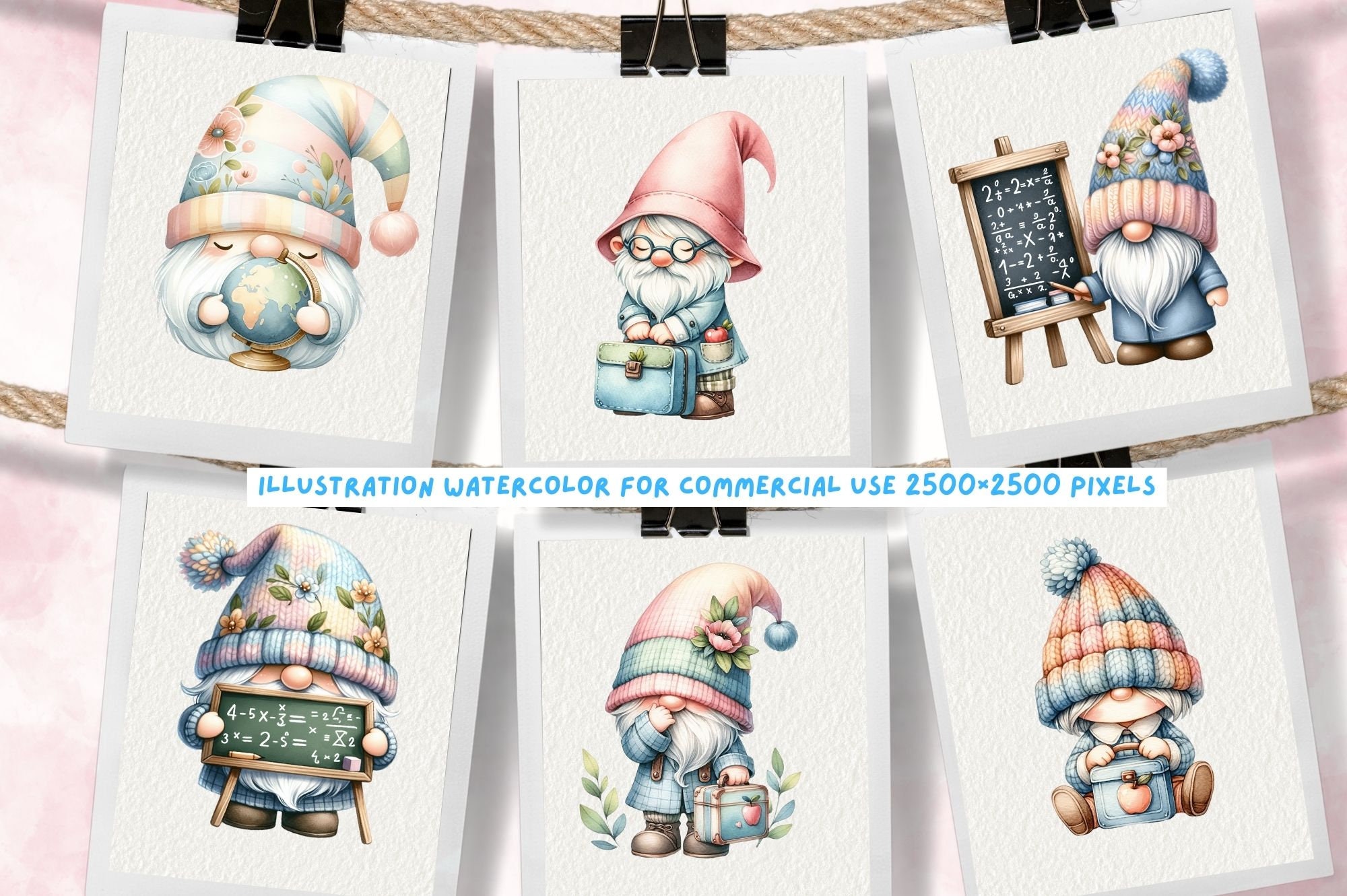 Back to School Gnomes Clipart, Teacher Gnomes Sublimation Design ...