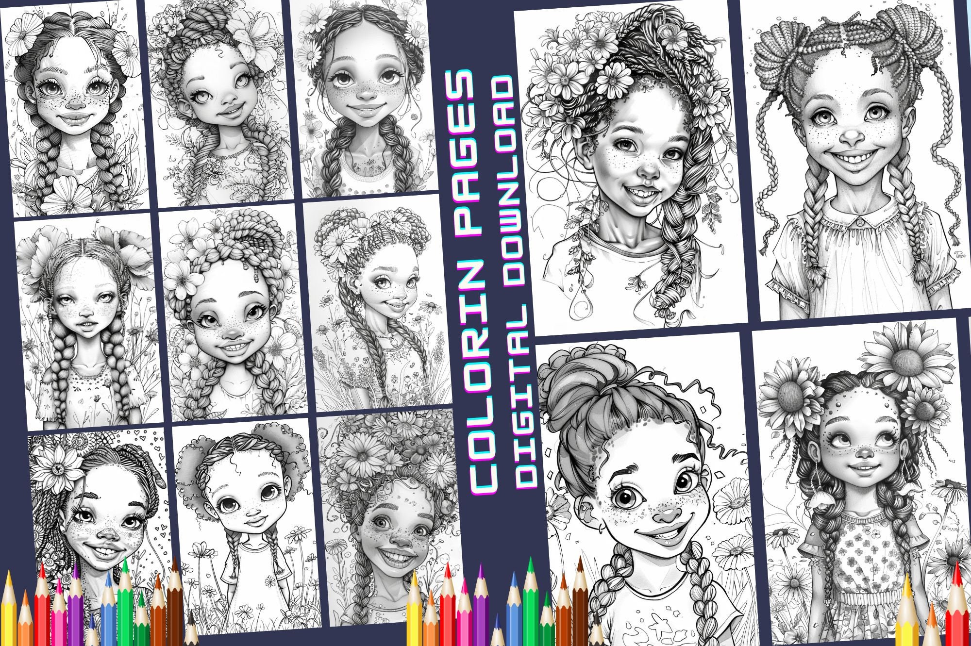 African American Girl Coloring Pages, Black Girl Magic Kids Coloring ...